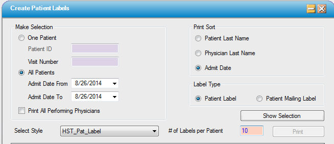 Create Patient Labels